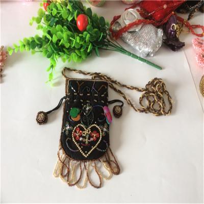 China Factory direct sales of new fashion bead embroidered wallet card bag passport cover beaded purse   handbag  card bag43 for sale