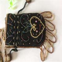 China Factory direct sales of new fashion bead embroidered wallet card bag passport cover beaded purse   handbag  card bag43 for sale