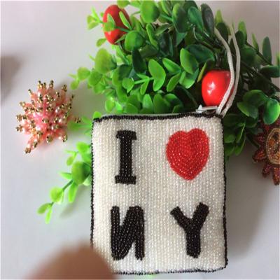 China Factory direct sales of new fashion bead embroidered wallet card bag passport cover beaded purse   handbag  card bag47 for sale