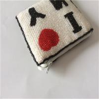 China Factory direct sales of new fashion bead embroidered wallet card bag passport cover beaded purse   handbag  card bag47 for sale