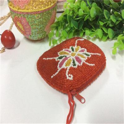 China Factory direct sales of new fashion bead embroidered wallet card bag passport cover beaded purse   handbag  card bag53 for sale
