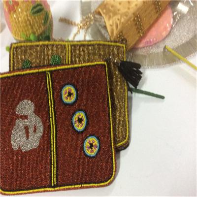 China Factory direct sales of new fashion bead embroidered wallet card bag passport cover beaded purse   handbag  card bag59 for sale