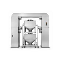 China Double Column Hopper Pharmaceutical Powder Mixer Automatic Lifting Bin Blender Machine for sale
