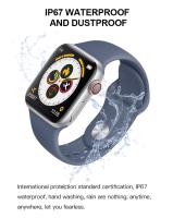 China Silicone Gel 44mm Blood Pressure Smartwatch 170mAh IWO 13 T500 for sale