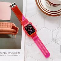 China Transparent Integrated TPU Silicone Watchband Width 23mm Protective Shell for sale