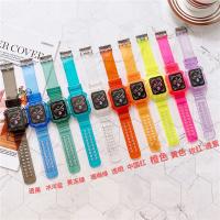 China Transparent Glacier 42mm Strap Rubber Watchband Multi Colors for sale