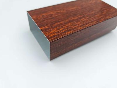 China Powder Coated Aluminium Profiles , Rectangle Wood Grain Aluminum Profiles for sale