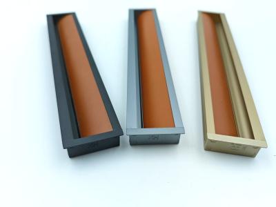 China Cabinet pull wardrobe leather kitchen furniture hidden cabinet door handle for sale