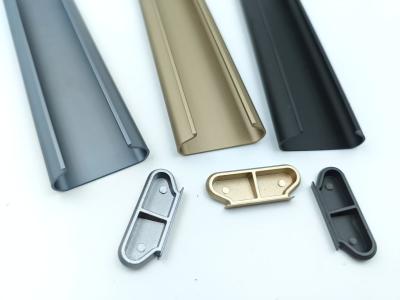 China Kitchen Wardrobe Door Simple Grey Metal Hidden Handle Cabinet Handle Recessed Handle for sale
