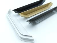 China Ample stock modern gold grey aluminum pull handle fits cabinet 18mm plate handles for sale