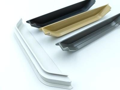 China Ample stock modern gold grey aluminum pull handle fits cabinet 18mm plate handles for sale