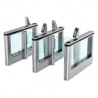 China Bar Code Reader Glass Turnstiles Anti-crash Motorised Speed Gates Direction Panel for sale