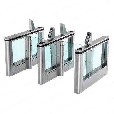 China Bar Code Reader Glass Turnstiles Anti-crash Motorised Speed Gates Direction Panel for sale