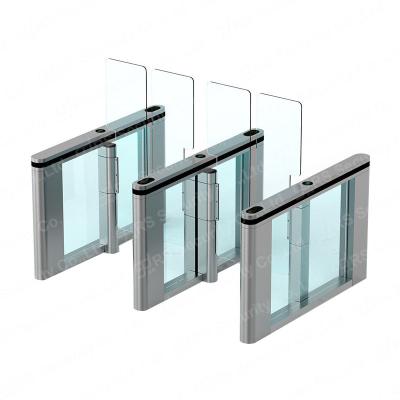 China Barcode Reader Swing Turnstile Gate Anti Trailing Powder Coating LED Display for sale