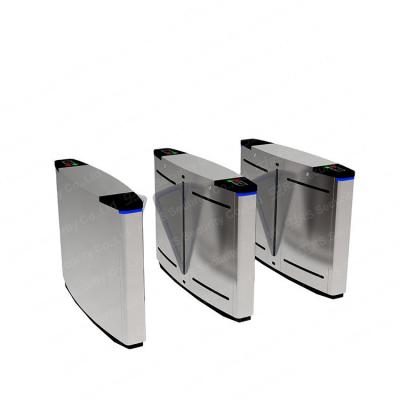 China Hostel Biometrics Card Flap Barreiras Torniquete Ip68 High Accuracy Swing Barrier Patent for sale