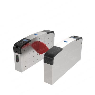 China Entrance Fingerprint Identify Flap Barrier Torniquete IP54 Powder Coating Subway Turnstile Led Lamp for sale