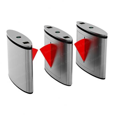 China Outdoors Fingerprint Reader Flap Barrier Doors Manual Single Channel Subway Turnstile Led Panel for sale