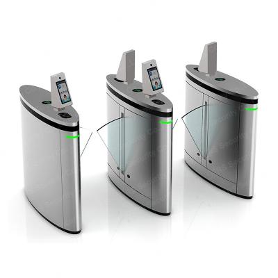 China Supermarket Rfid Cards Flap Barrieres Gate Cylinder Single Movement Fare Turnstile Brushless Motors for sale