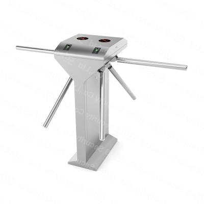 China Fingerprint Reader Tripod Turnstile Shopping Mall One-way Hot-selling Waist Height Barrier Led Panel for sale