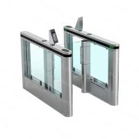 China Barcode Scanner Glass Swing Turnstile Anti Crush Motorized Swing Barrier Turnstile for sale