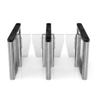 China Card Swiping Speed Door Check-in Semiauto Swing Turnstiles Red Green Indicator for sale