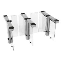 China Card Swipe Swing Barreras Double Routeway Single Leaf Speed Gate Turnstiles With Led Display Screen for sale