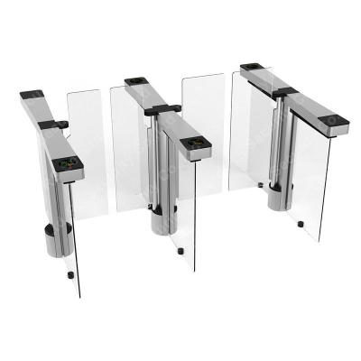 China Card Swipe Swing Barreras Double Routeway Single Leaf Speed Gate Turnstiles With Led Display Screen for sale