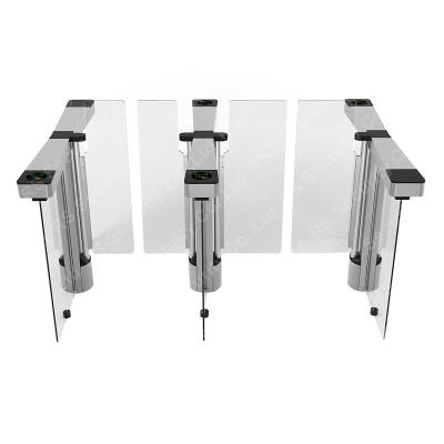 China Nfc Reader Swing Barriers Dual Movement Single Pole Speed Gate Turnstiles Adjustable for sale