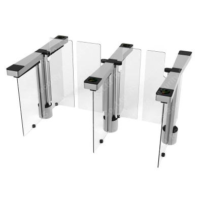 China RFID System Swing Barrera Double Door Single Lane Speed Gate Turnstile Smart Led Light Plate for sale