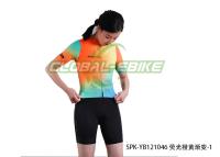 China Spring Summer Short Sleeve Bike Jersey With Safety Trim Strip Italian Ink for sale