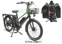 China Red Alloy Frame Electric Cargo Bike With Brushless Motor 48V Mechanical Disc Brakes for sale