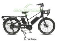 China Red Alloy Frame Electric Cargo Bike With Brushless Motor 48V Mechanical Disc Brakes for sale