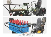 China Red Alloy Frame Electric Cargo Bike With Brushless Motor 48V Mechanical Disc Brakes for sale