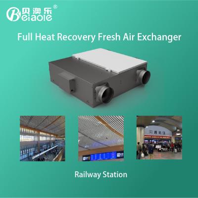 China Full Heat Recovery Fresh Air Exchanger 220V 550m³/h HVAC System for Railway Station for sale