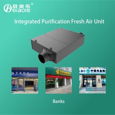China Commercial AC HRV Heat Exchanger 220V 350/290 m³/h Integrated Purification Ceiling Mount for sale