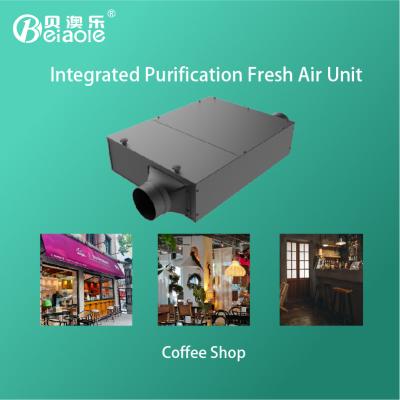 China Integrated Purification Fresh Air Unit 220V 650/500m³/h Ceiling Mount for Coffee Shops for sale
