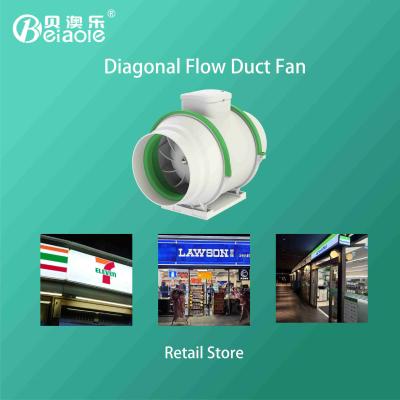 China 12 Inch Quiet Ceiling Mounted Inline Duct Fan 2200m3h AC Motor Plastic Axial Flow Fan for sale