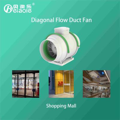 China 10 Inch Ceiling Mounted Duct Fan 1400m3/h AC Motor Plastic Housing for Shopping Mall Ventilation for sale