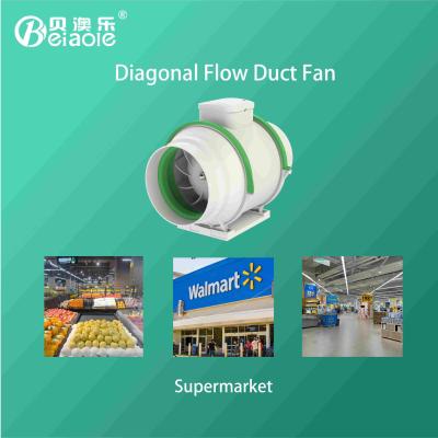 China 10 Inch 220V Silent Duct Fan 1400m3/h Plastic Inline Exhaust Air Extractor for Commercial Kitchens for sale