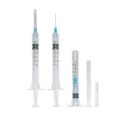 China 2.5ml Auto-Disable Safety Syringe with Luer Lock/Slip Options, Medical Grade PP Construction for sale