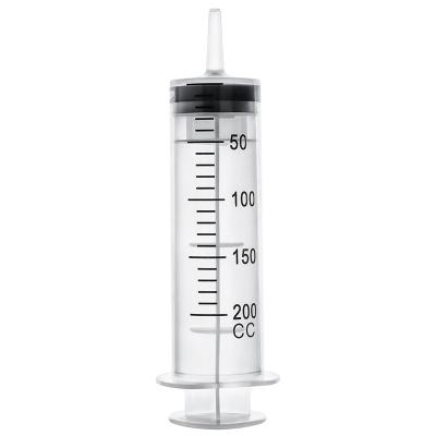 China 200ml Food Grade Plastic Disposable Syringe with Precise Scale - 100ml to 500ml Capacity Options for Industrial and Laboratory Use for sale