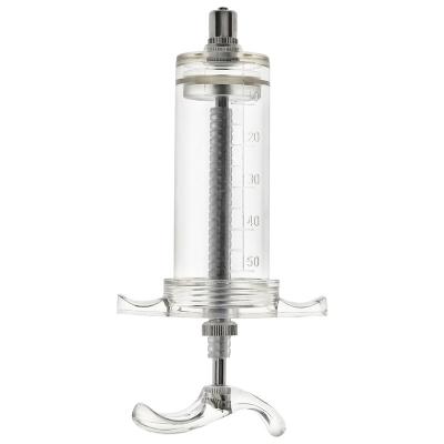 China 50ml Adjustable Veterinary Syringe for Animal Vaccination with 5ml-50ml Capacity Options and Clear Scale for sale