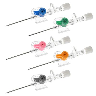 China Sterile IV Catheter with Injection Port - Butterfly & Pen Type - FEP/PUR/PTFE Materials - Safety Needle Guard for sale