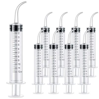 China Disposable 12ml/CC Pet Feeding Flush Plastic Elbow Curved Tip Dental Syringe Multi-Purpose Teeth Whitening Accessory for sale