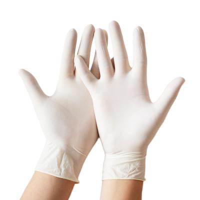 China Disposable Latex Examination Gloves 240mm Length 18Mpa Tensile Strength Waterproof Protection White Blue for sale