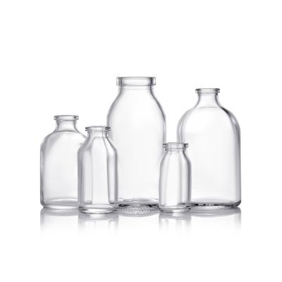 China 7ml 10ml 15ml 20ml 50ml 100ml 250ml clear medical borosilicate custom moulded glass bottle supplier for sale