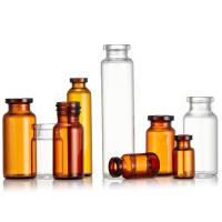 China Hot Sale Pharmaceutical Amber or clear Pharmaceutical Injection Glass Tubular Vials for Organic Intermediate with Caps for sale