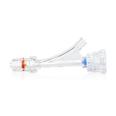 China Standard Type Rotary Y Valve with Rotating Male Luer for Infusion Sets, available in sizes 0Fr–7Fr / 0Fr–9Fr and with a length of 80.70 mm. for sale