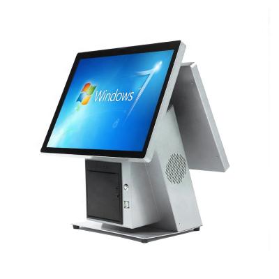 China i3/i5 High Quality Dual Screen Pos Device Touch Screen Pos System with 15'' Customer Display for sale