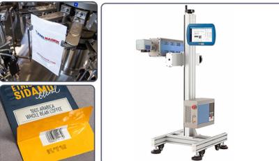 China Aluminum CO2 Flying Laser Marking Machine 30W 40W 60W Automatic Sandblasting Oxidation for sale